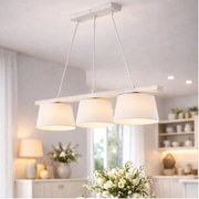 Lustr na lanku AIDA 3xE27/60W/230V pr. 25 cm dub/bílá