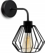 Elegantní Nástěnná Lampa Retro Drátěná Černá Loft