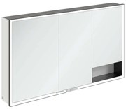 Villeroy & Boch My View+ - Zrcadlová skříňka s LED osvětlením 130x75x17 cm, 3 dvířka, matná černá/šedá B48113VE