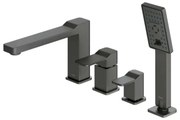 OMNIRES Slide - Baterie na okraj vany, 4-otvorová instalace, 3 proudy, kartáčovaný grafit SL7732GR