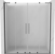 Mexen Velar L Duo, posuvné sprchové dveře do otvoru 170 cm, 8mm sklo námraza, broušený grafit, 871-170-003-32-95