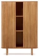 Skříňka v dekoru jasanu s posuvnými dveřmi v přírodní barvě 110x160x40 cm Mailen – Kave Home
