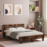 Rám postele s čelem kouřový dub 120 x 200 cm kompozitní dřevo 3207431