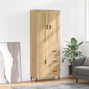 Skříň highboard dub sonoma 69,5 x 34 x 180 cm kompozitní dřevo