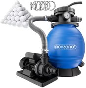Písková filtrace k bazénu AQUA s filtračními kuličkami, 10 200 l/h, modrá Monzana