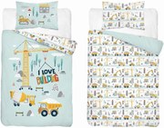 Detexpol Dětské bavlněné povlečení 90x120 světle modrá struktura – 5516 A - Mayamoo
