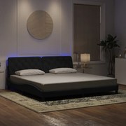 Rám postele s LED bez matrace černý 200 x 200 cm samet 3213875