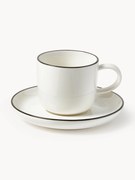 Sada porcelánových šálků s podšálky na espresso Facile, 2 díly