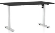 Výškově nastavitelný stůl OfficeTech A, 120 x 80 cm, bílá podnož, černá