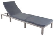 Zahradní lehátko HWC-A51 - polštáře tmavě šedé basic 5cm - šedá