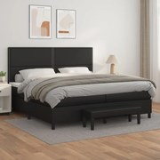 Box spring postel s matrací černá 200x200 cm umělá kůže