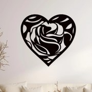 dřevo života Dřevěné srdce na zeď - LOVE Zvolte barvu dekoru: Černá, Rozměry (cm): 20x19