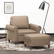 Křeslo s podnožkou cappuccino 60 cm umělá kůže
