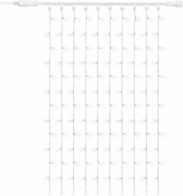 Easy Fix LED světelný závěs venkovní, 100 × 150 cm, ledově bílá, 150 diod, bílý kabel, IP67, prodlužovací