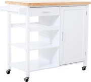 Kuchyňský ostrůvek na kolečkách z kaučukového dřeva 48x105 cm Frankfurt – Premier Housewares