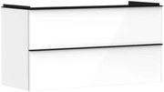 Hansgrohe Xelu Q - Umyvadlová skříňka, 63x118x50 cm, 2 zásuvky, lesklá bílá/matná černá 54035670