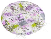 Bellatex Sedák Adéla prošívaný kulatý průměr 40 cm Patchwork lila