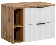 Comad Koupelnová skříňka pod deskové umyvadlo Adel White SET-ADW B WOTAN 80 bílá/dub artisan