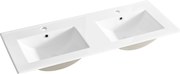 Comad Nábytkové keramické dvojumyvadlo UM-8003-LAVA 120D, 121x46 cm, bílá lesklá