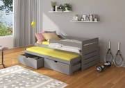 ADRK Furniture Postel dvojitá s bariérou a matracemi TOMI 200x90