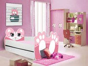 ADRK Furniture Postel s matrací a zásuvkou BEAR PINK 140x70