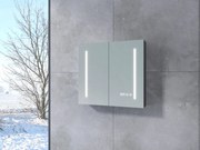 Sevilla || Matná antracitově šedá dvoudveřová zrcadlová skříňka s LED osvětlením, 60 cm