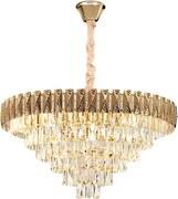 Toolight Toolight, závěsné křišťálové svítidlo 80cm, 12xE14, G061-CP, zlatá, OSW-08995