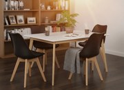 Noela Jídelní set SCANDINAVIA 150 bílý + 4x židle SCANDINO černá