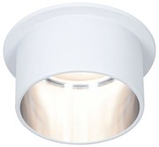 Paulmann  93384 LED Gil, bodovka v bílo-ocelové úpravě, 1x6,5W LED 2700K tříkrokové stmívání, prům. 6,8cm, IP44