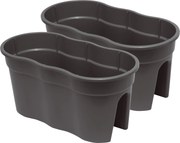 KHW Balkonový truhlík »Flowerclip Xl«, sada 2 ks (antracitová)