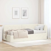 Rohový rám postele Krémová 80 x 200 cm samet 3394069