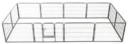 Ohrádka pro psy 12 panelů ocelová 80 x 60 cm černá