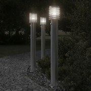 Fionshop 262938312 Venkovní stojací lampa s čidlem stříbrná 110 cm nerezo