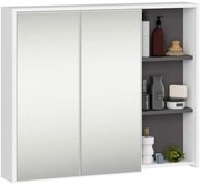 Zrkadlová skříňka VAMI W90 2D 3P LO bílá / grafit