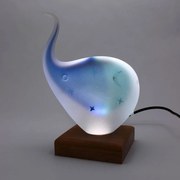 Skleněná lampa - slon, AQUA - modrá a tyrkysová, 27 cm | České sklo od Artcristal Bohemia