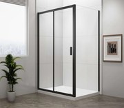 Polysan Easy Black - Sprchový kout 100x70 cm, L/P varianta, čiré sklo/matná černá EL1015B-01