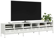 TV skříňka bílá 202 x 39 x 43,5 cm ocel válcovaná za studena