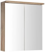 Aqualine KAWA - Zrcadlová skříňka s LED osvětlením, 60x70x22 cm, dub emporio WGL36S