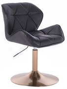 LuxuryForm DESIGN Otočná židle MILANO na zlatém talíři - černá