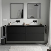 Koupelnová skříňka VIREO 160 cm s umyvadlem z minerálního odlitku CREAM - možnost volby barvy