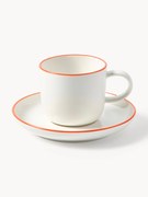 Sada porcelánových šálků s podšálky na espresso Facile, 2 díly