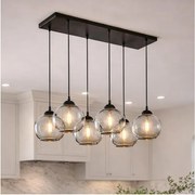 BRILAGI - Lustr na lanku DIOR 6xE27/60W/230V černá/kouřová šedá