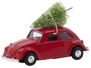House Doctor Vánoční autíčko Mini Xmas Car Red, červená barva, kov