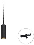 Designové závěsné svítidlo černé vč. 1-fázového kolejnicového adaptéru - Slimline Tubo