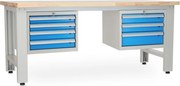 Dílenský stůl Solid OAK-43, 210 cm, 2 závěsné boxy, dub