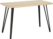 HOMCOM Průmyslový design jídlení stůl Velký zkosený vrch 120L x 60W x 75H cm Černé kovové nohy na vlásky světlá dýha MDF | Aosom