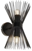 Art Deco nástěnná lampa černá 2-světlo - Broom