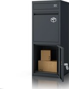 Kovová schránka na balíky a dopisy, venkovní, uzamykatelná, antracitová: Paczkobox PAT