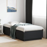 Rám postele s LED osvětlením černý 100x200 cm kompozitní dřevo 3209626