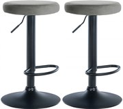 2x Barová židle Ponte - samet, černý rám - Šedá